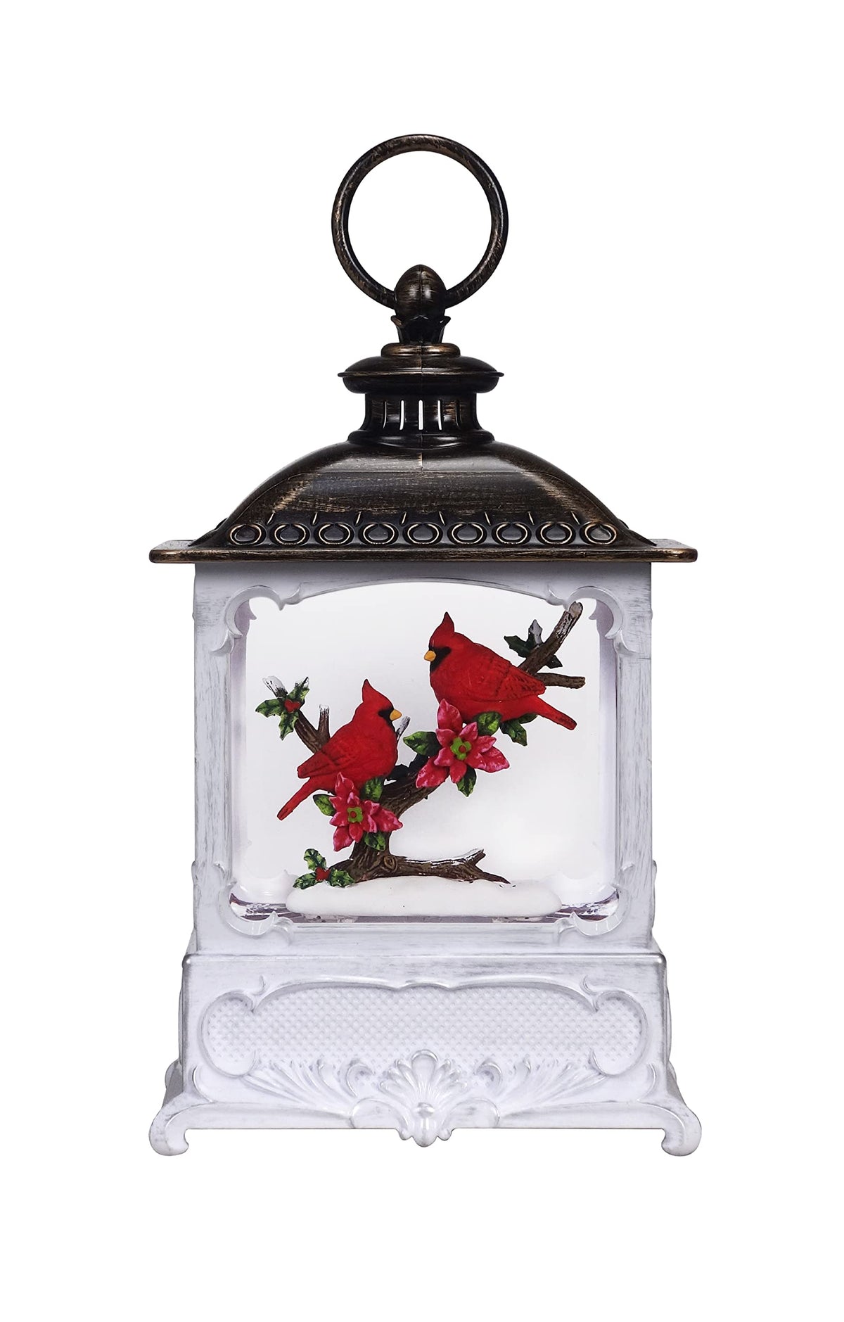 Christmas Holiday Cardinal Glitter LED Lighted Water Snow Globe Lanter ...